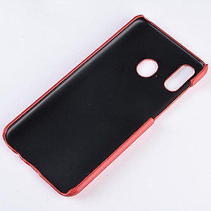 Phone Case for Samsung Galaxy A40 Case, [PU Leather]+[Hard Plastic] for Samsung Galaxy A40 Protector Case, Non-Slip Shockproof for Samsung Galaxy A40 Phone Cover Red