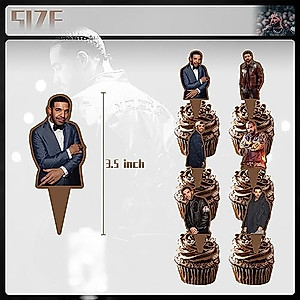 Drake Themed Birthday Party Decorations OVO Aubrey Drake Graham Party Decor Rapper Party Supplies Favors Happy Birthday Banner Cake Toppers Balloons Set of 33Pcs