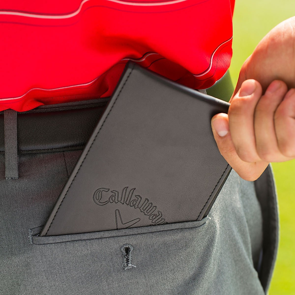 Callaway Leather Golf Scorecard Holder, Black, 7" x 4.25"