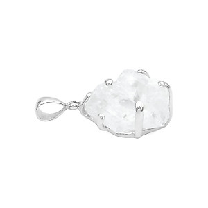 Starborn Petalite Crystal Raw Stone Pendant in Fine Sterling Silver