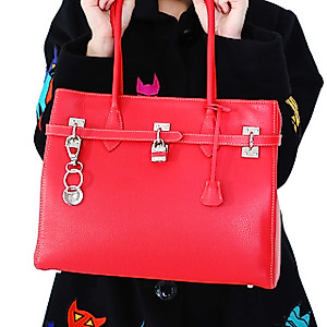 Robin Lisa New York Luxury Handbags for Women | 100% Genuine Italian Calf Leather | Limited Edition Robin Handbag (Red)