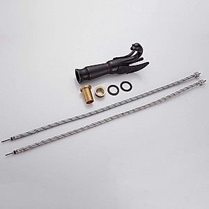 Mixer Tap Retro Nostalgic Basin Mixer Tap Retro High Bath Faucet Single Lever Mixer Top Kitchen Sinks Faucets High Spout F.Bathroom Brass Swan Shape Stopcock (Color : Black)