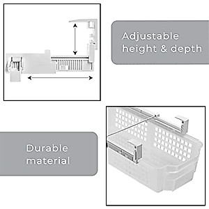 Smart Design Adjustable Sliding Drawer for Fridge Storage – Medium, Holds up to 15 lbs. – Extendable Fridge Drawer Organizer for Easy Organization and Storage – Made with BPA-Free Plastic