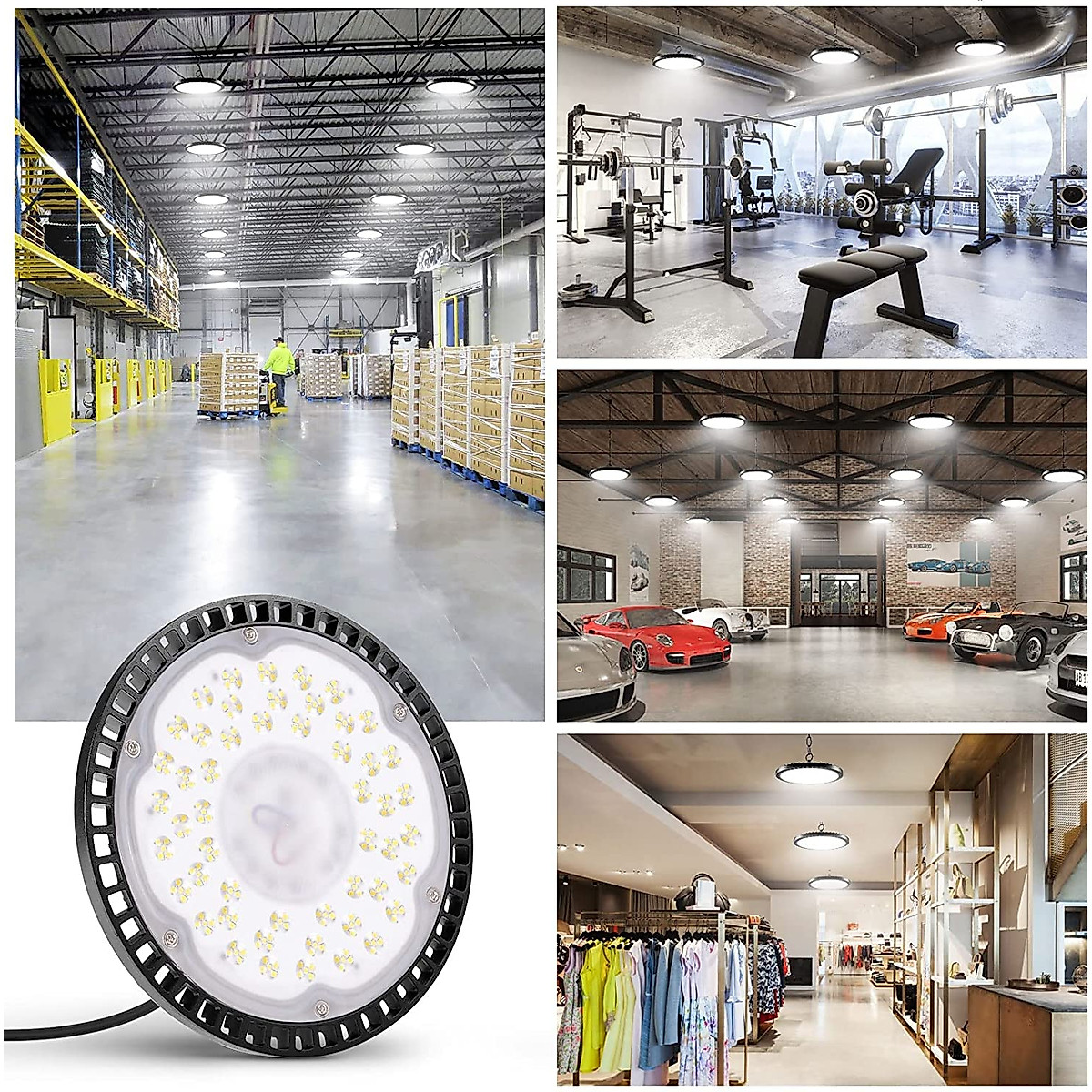 UTOMDORS UFO LED High Bay Light - 200W 16000lm Shop Light for Garage Lights Ceiling Led Super Bright 6500K,for Workshop, Warehouse, Factory, Work, Space, Commercial Lamp Lighting Fixture