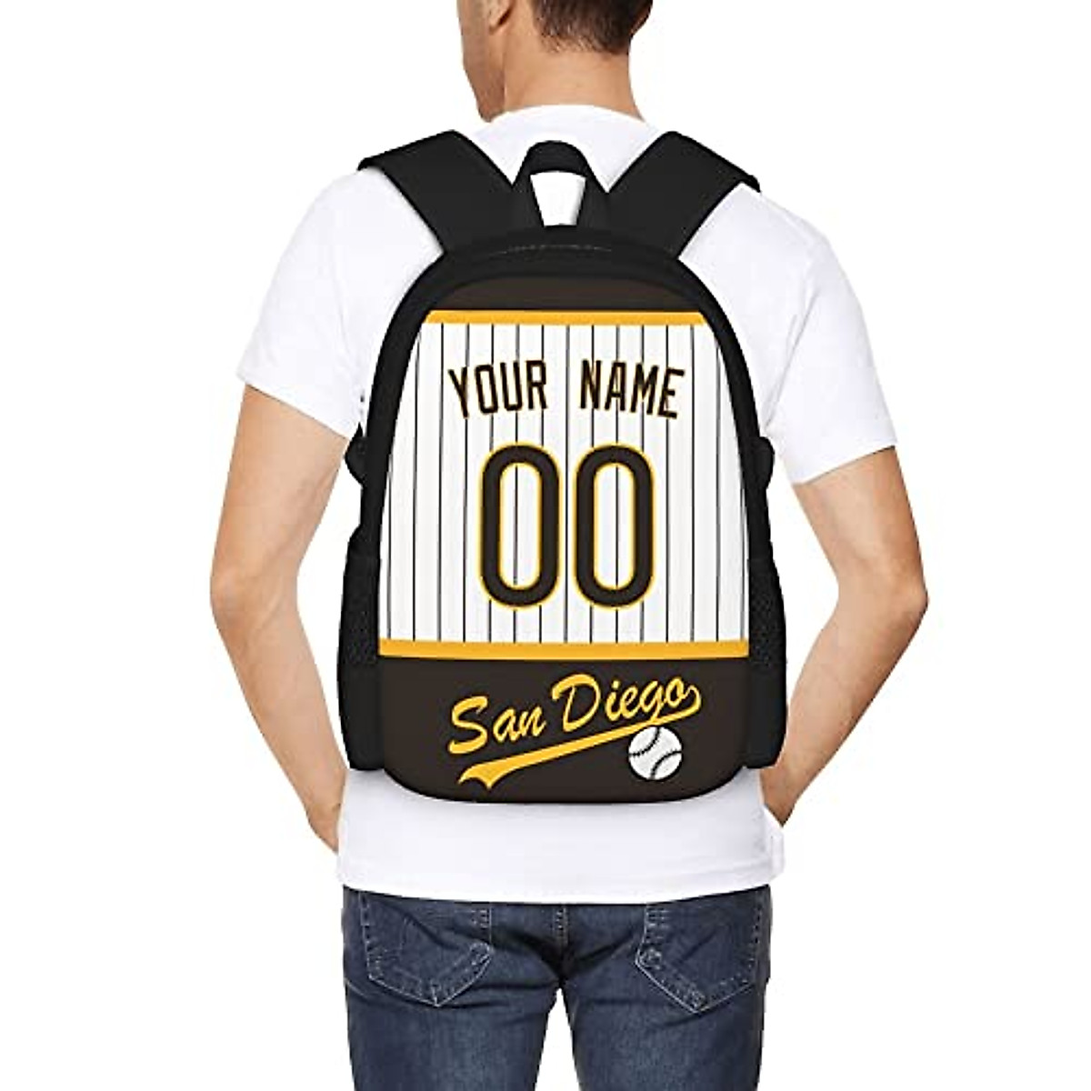 ANTKING San Diego Backpack High capacity Custom Any Name and Any Number Gifts for Kids Men Fans