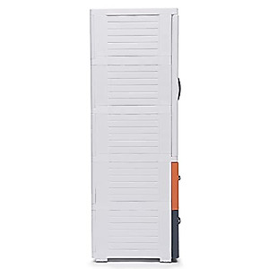 Gdrasuya10 Plastic Drawers Dresser with 2 Drawers and 1 Large Cabinet, 22.4" L x 15.7" D x 43.3" H Plastic Tower Closet Organizer with Wheels Suitable for Apartments Condos and Dorm Rooms