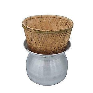 Sticky Rice Steamer Basket Size 8.5 inches With Bottom Plate (Only Basket)