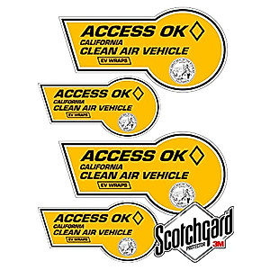California HOV Stickers 3M Paint Protection Film - 2022 and 2023 (for Green and Yellow Stickers)