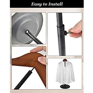 Adjustable T-Shirt Display Stand, 2 Pcs Stylish & Sturdy Clothing Rack for Retail Vendor Portable Metal Hanger, Perfect for Shirts, Jackets, Dresses, Ideal for Trade Shows & Retail Stores