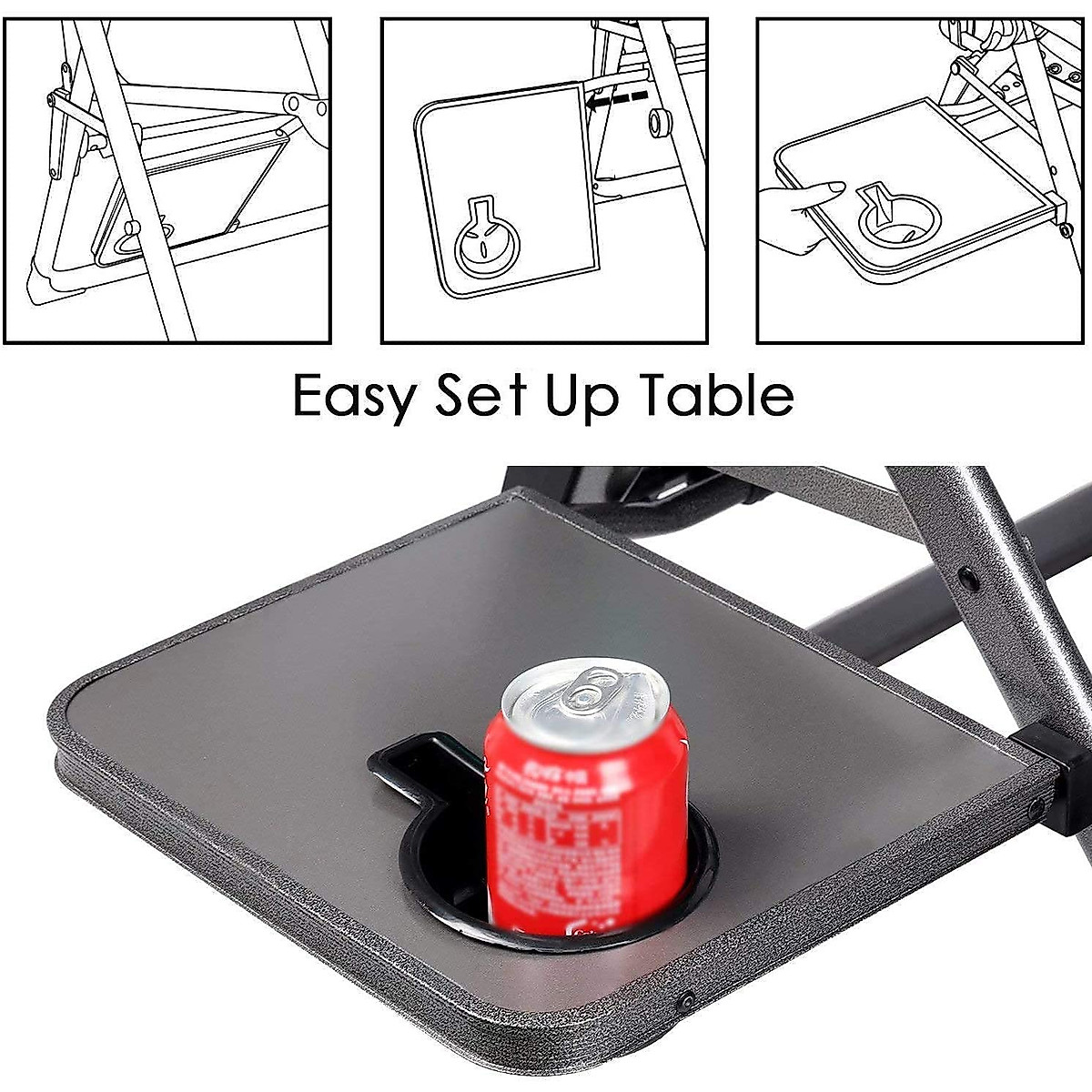 EVER ADVANCED Oversize XL Zero Gravity Recliner Padded Patio Lounger Chair with Adjustable Headrest Support 350lbs, Blue