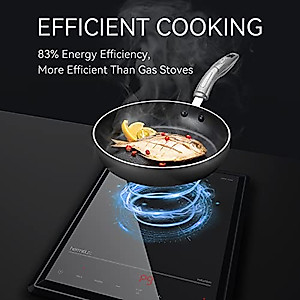 Hermitlux Portable Induction Cooktop, 1800W Fast Heating Induction Burner with Sensor Touch & Child Lock, 9 Power Levels Hot Plate for Cast Iron, Stainless Steel Cookware