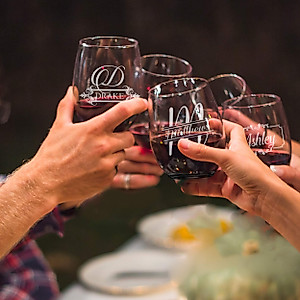 Custom Personalized 15oz Stemless Wine Glass - Customized With Any Name