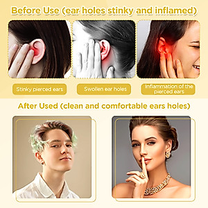 Disposable Earrings Hole Cleaner Floss Ear Piercing Cleaner Piercing Aftercare Piercing Cleaning Line for Girls Women Men Earrings Hole Care Odor Removal (420 Pieces, Yellow)