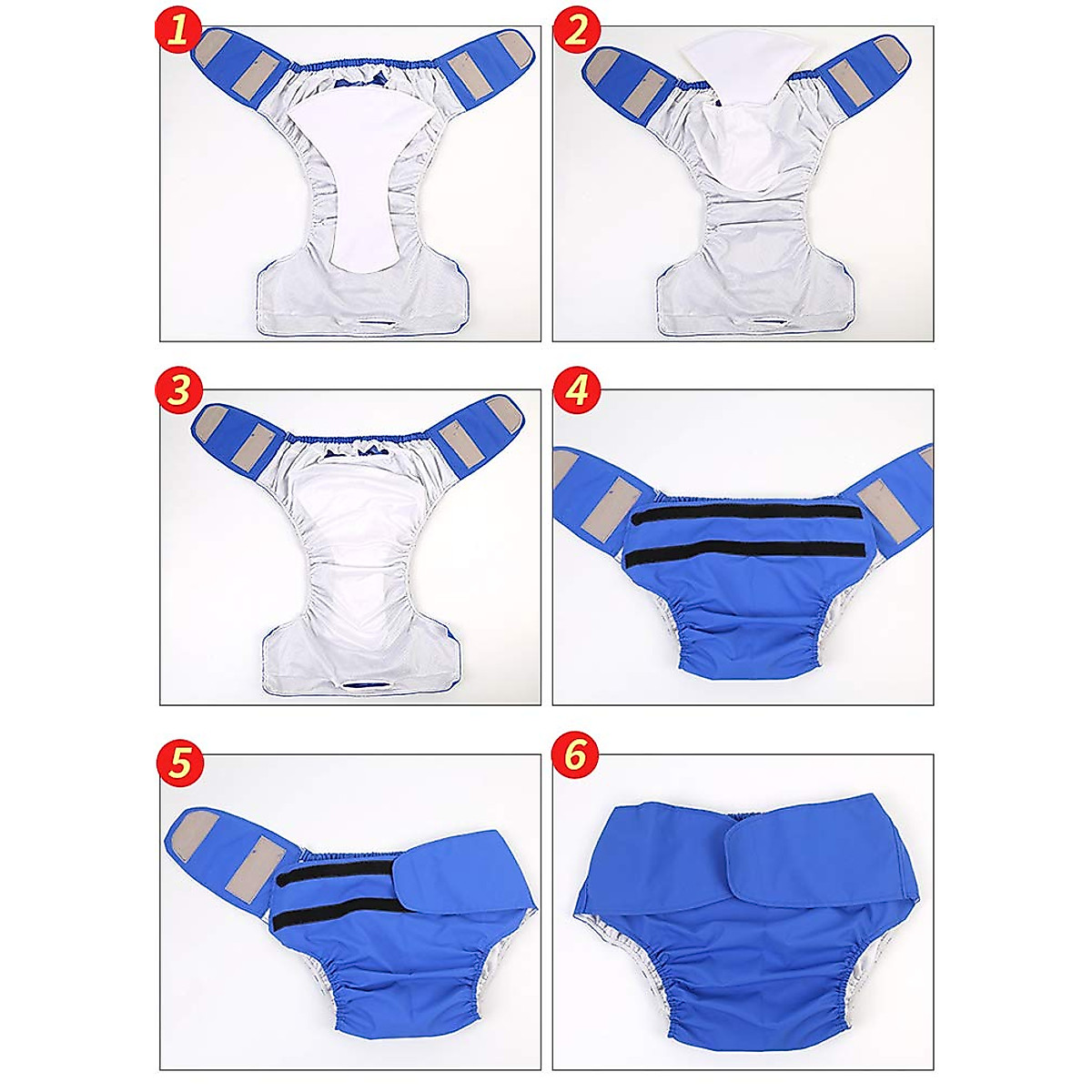 SRSGF Adults Cloth Diapers Reusable Men Women Incontinence Underwear Diaper Cloth Washable Adjustable,XL