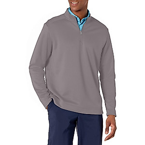 adidas Golf Men's Club Recycled Polyester Quarter Zip Pullover, Gray, Extra Large