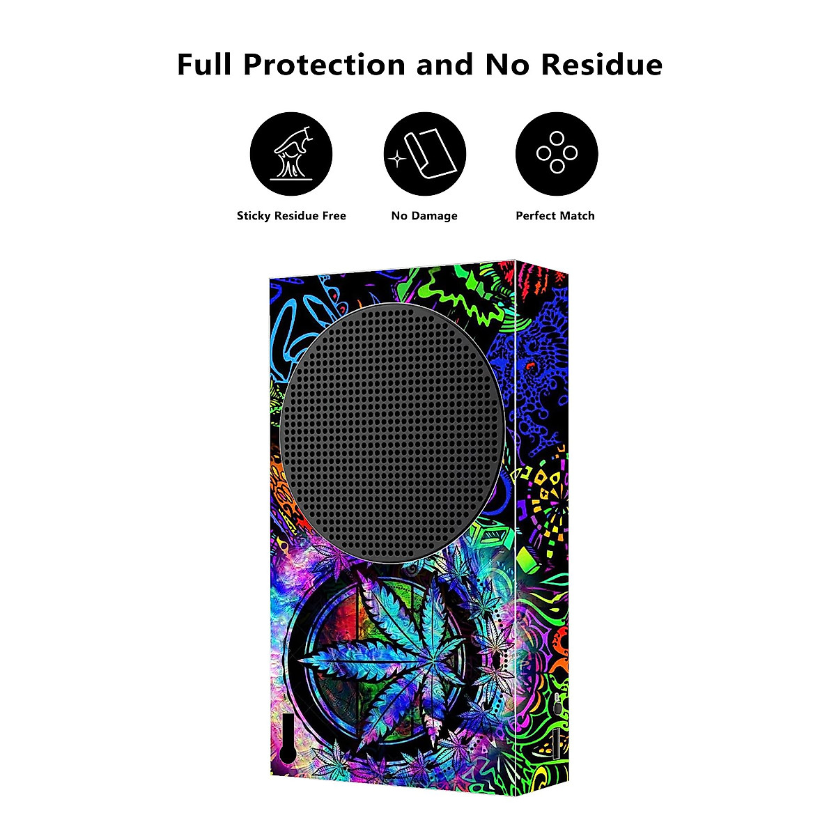 PlayVital Psychedelic Leaf Custom Vinyl Skins for Xbox Core Wireless Controller, Wrap Decal Cover Stickers for Xbox Series S Console Controller