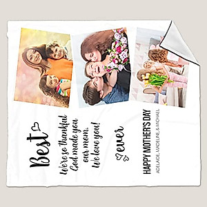 Personalized Mom Gifts for Mothers Day, Custom Blankets with Photos, Personalized Blankets with Photos, Customized Blankets with Pictures&Text, Personalized Gifts for Mom,Grandma