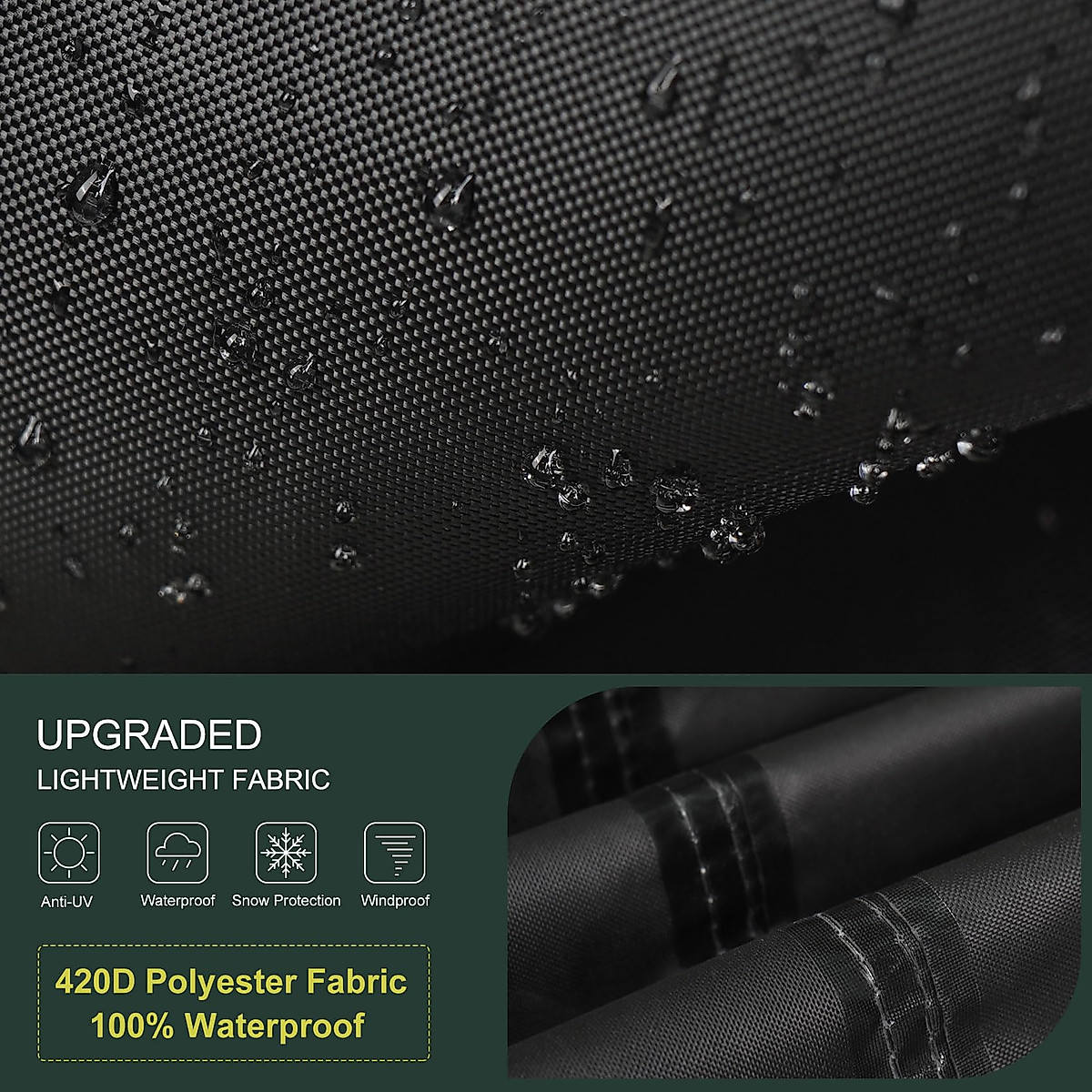 ULTCOVER Smart Selection Patio Chair Cover 2 Pack Waterproof & UV Protection Outdoor Furniture Adirondack Deep Seat Chair Cover 35W x 38D inches