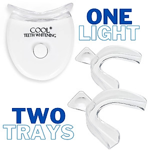 Teeth Whitening Trays Moldable Mouth Tray 2 Dental Trays Teeth Whitening Light for Faster Stain Removal Included Form Shape Perfectly Mouth Dental Tooth Compatible with Opalescence Whitener Bleaching