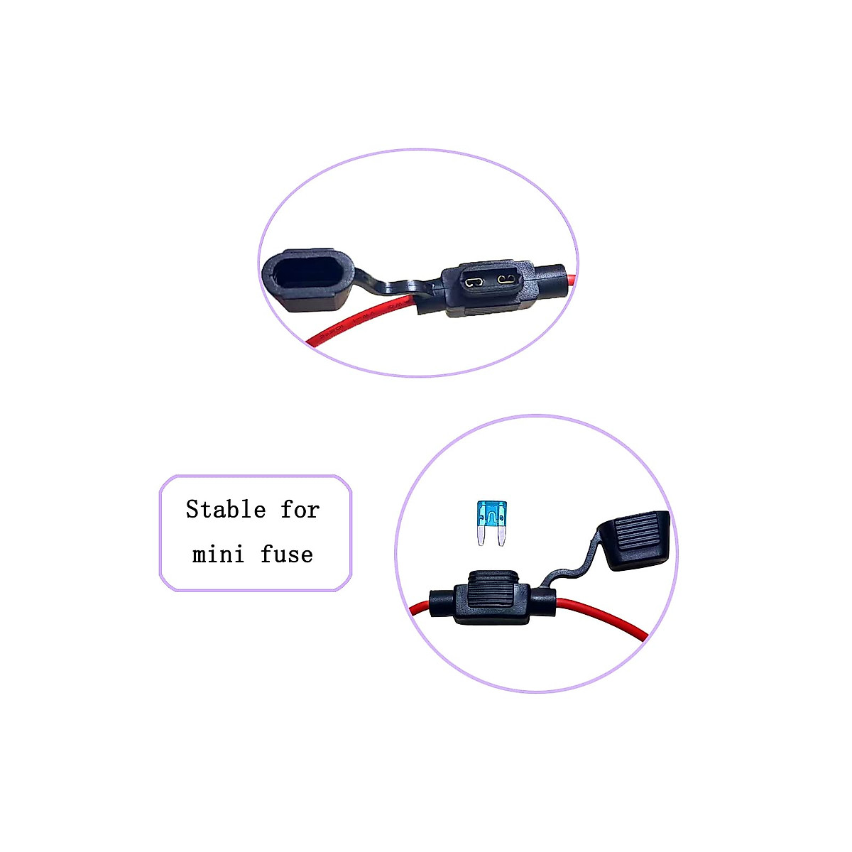 KOLACEN Automotive Car Truck in-line 16 Gauge Fuse Holder for Mini Blade Type Fuse 3 Pieces + 6 Pieces Mini Blade Fuse 5Apm 7.5Apm 10Apm