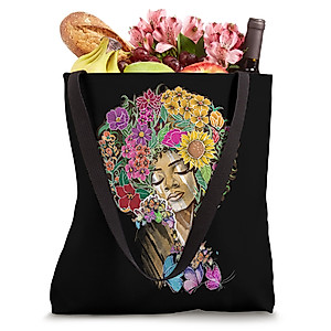 Afro Women Flowers Butterfly Latina African American Melanin Tote Bag