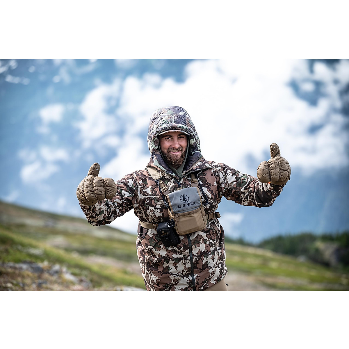 First Lite Brooks Down Glassing Mitt - Lightweight Down Insulated Hunting Gloves - Dry Earth - Large