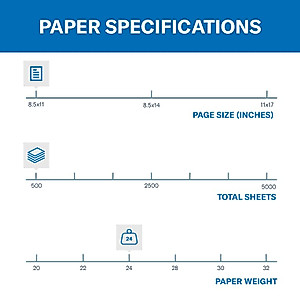 Hammermill Colored Paper, 24 lb Blue Printer Paper, 8.5 x 11 - 1 Ream (500 Sheets) - Made in the USA, Pastel Paper, 103671R