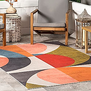 nuLOOM Lizzy Modern Machine Washable Indoor/Outdoor Area Rug, 8' x 10', Multicolor