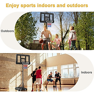 Dripex Basketball Hoop Outdoor 10FT Adjustable Height Goal, Portable Basketball System with 44” Shatterproof Backboard for Adults Teenagers Kids