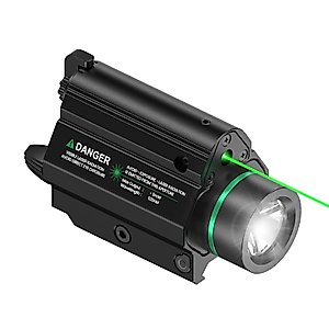Feyachi LF-68 Green Laser Weapon Light 1000 Lumen LED Flashlight Combo with Picatinny Rail Mount for Pistol Rifle Rechargeable