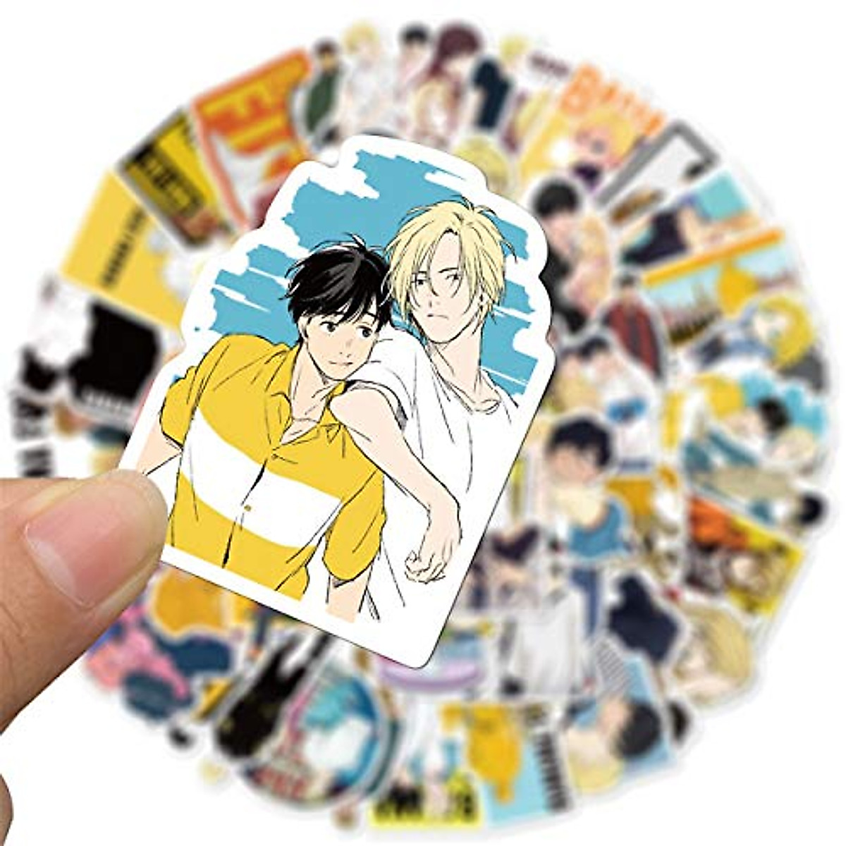 50Pcs Anime Banana Fish Stickers for Car Laptop PVC Backpack Water Bottle Pad Bicycle Waterproof Decal Sticker Kids Toy /Banana Fish