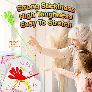 Christmas 40Pcs Large Sticky Hands Party Favors Pack, 9 inches in Total Length, Party Favors, Gifts For Birthday, Goodie Bag Classroom Prizes Christmas Stocking Stuffer, 4 colors (Sticky Hands)