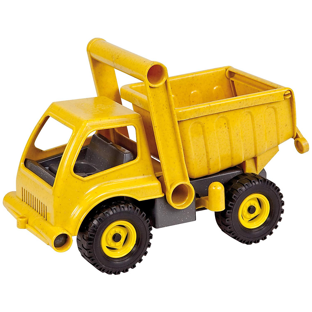 ksmtoys Lena Eco Active Toy Dump Truck is a Eco Friendly BPA and Phthalates Free Biodegradable Green Toy Manufactured from Food Grade Resin and Wood, Yellow, 11x8x6