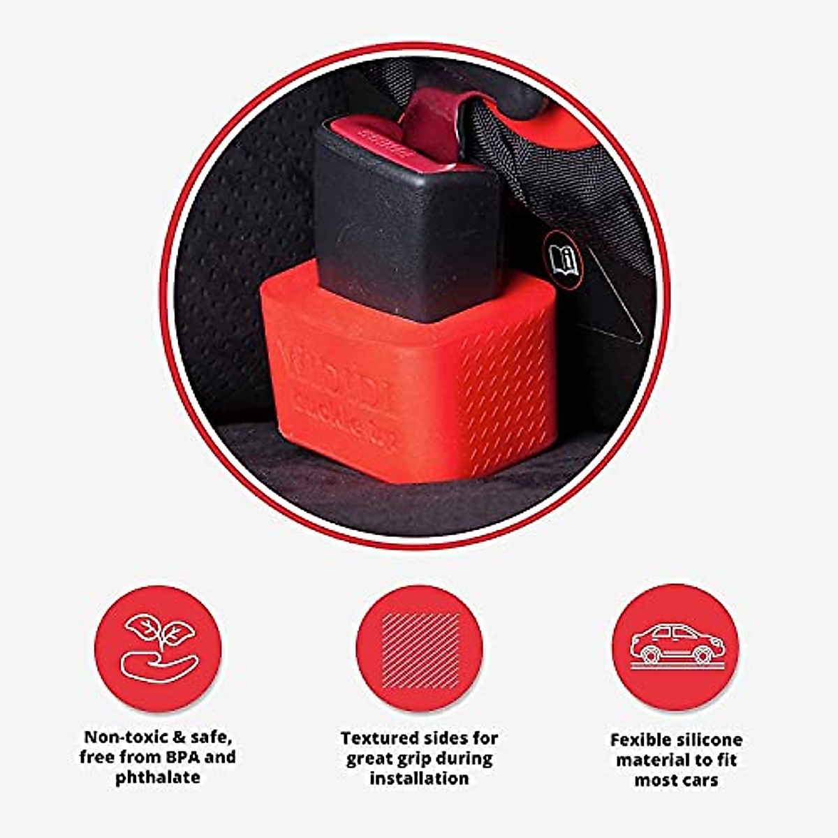 Wididi 2-Pack Car Seat Belt Buckle Holder Buckle Up - Car Seatbelt Guard - Seat Belt Holder - Durable Silicone Material - Car Accessories - Suitable for Kids