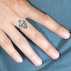 AeraVida Captivating Filigree Cross .925 Sterling Silver Ring | Casual Comfort Fit Silver Rings for Women | Religious | Sterling Silver Rings Sizes (8)