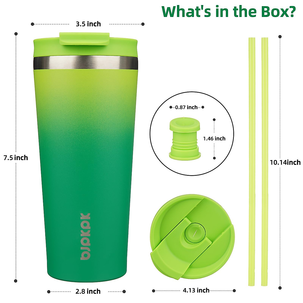 BJPKPK 22oz Tumbler With lid And Straw Stainless Steel Travel Coffee Mug Insulated Tumblers Cups,Bamboo Grove