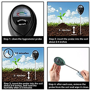 Fpxnb 2 Packs Soil Moisture Meter, Plant Water Meter for House Plants, Soil Tester Test Kit Soil for Garden Lawn Farm Indoor & Outdoor Use, No Battery Required (Black & Green)