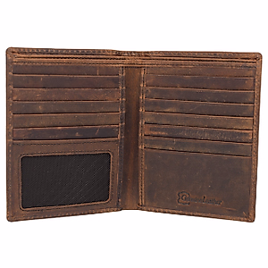 MARSHAL RFID Blocking Bifold Hipster Credit Card Wallet Premium Lambskin Leather (Vintage)