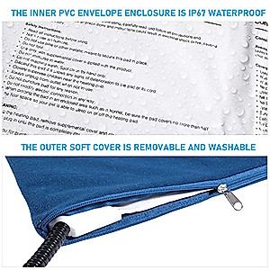 clawsable Super Large Size Pet Heating Pad Electric Heating Pad for Dogs, Waterproof Dog Cat Heating Pad, Adjustable Warming Mat with 6 Temperature & 4 Timers Set Auto Off Anti-Chew Cord (XL-48"x28")