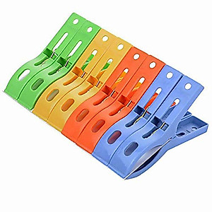 heaven2017 Set of 8 Large Plastic Clothespins Beach Towel Clips Blanket Quilt Clamps