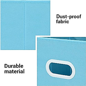 MaidMAX Cloth Storage Bin with Dual Plastic Handles for Home Closet Nursery Drawers Organizers, Foldable, 6 Colors, 10.5×10.5×11 inches, Set of 6