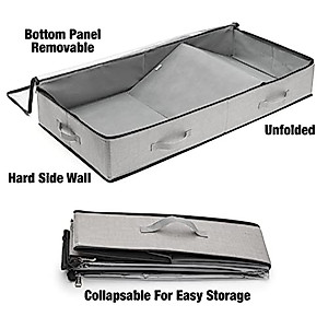 Extra Large Under Bed Storage With Hard Bottom, Hard Side Walls And Clear Top