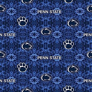 SYKEL ENTERPRISES Penn State TIE DYE Flannel Fabric-Sold by The Yard-College Flannel Fabric