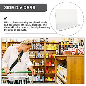 iplusmile 6Pcs Clear Shelf Dividers Closet Shelf Organizer L Shape Divider Separator Clapboard Plastic Shelf Dividers for Storage Bedroom Office Store Cabinets Shelf