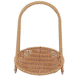 LIFKOME Fruit Tray Small Baskets for Organizing Rattan Storage Basket Vegetable Handwoven Basket Food Serving Woven Baskets Cake Display Plate Rattan Imitation Rattan Seaweed Bread Basket