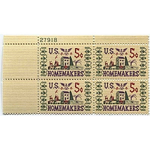 No. 1253 - 1964 5c Homemakers U. S. Postage Stamp Plate Block (4)