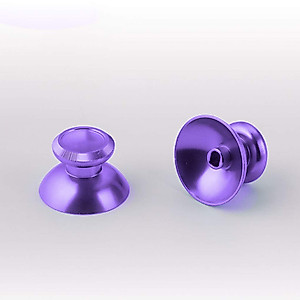 Metal Thumbsticks Joysticks for Xbox One Controller, Aluminum Alloy ABXY Bullet Buttons Analog Grip Replacement Parts for Xbox One S/X/Series X Controllers with Installation Tool(Purple)