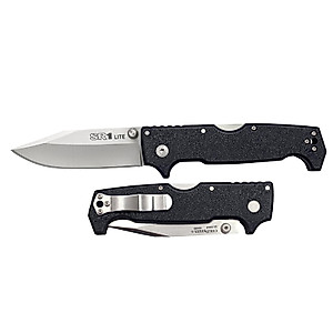 Cold Steel SR1 Lite 8Cr14MoV Steel 4" Clip Point Blade Griv-Ex Handle Folding Knife with Tri-Ad Locking Mechanism, Boxed