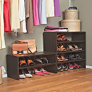 ClosetMaid 8929 Stackable 15-Unit Organizer, Espresso & 8995 Stackable 24-Inch Wide Horizontal Organizer, Espresso