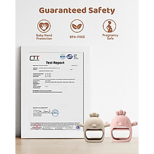 2 Packs Baby Teething Toy for 0-6 6-12 Months, Food Grade Silicone Teething Mitten, Anti Dropping Wrist Hand Teethers Baby Chew Toys for Sucking Needs, BPA Free